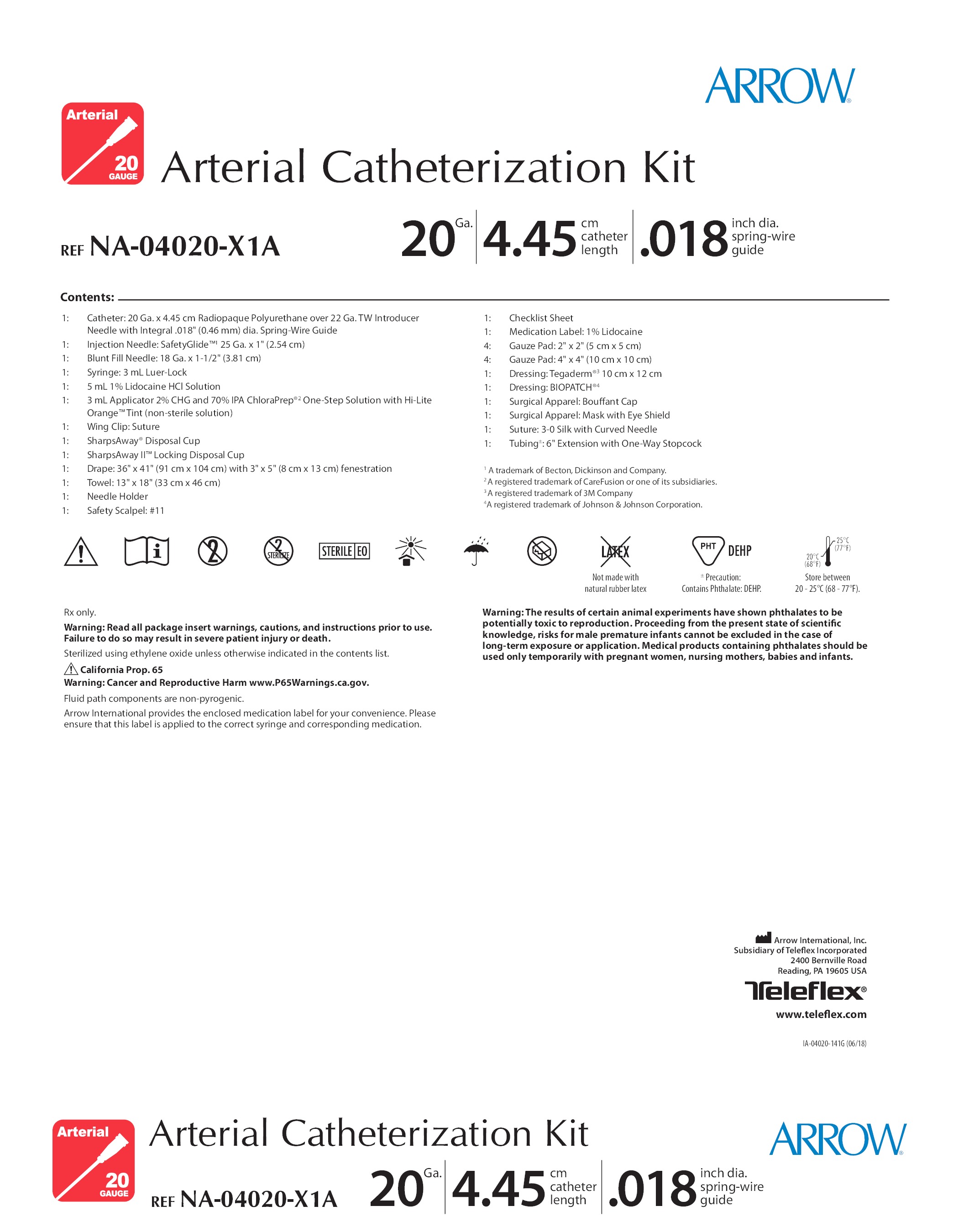 NA-04020-X1A - Teleflex Incorporated - Vascular Access Product Catalog
