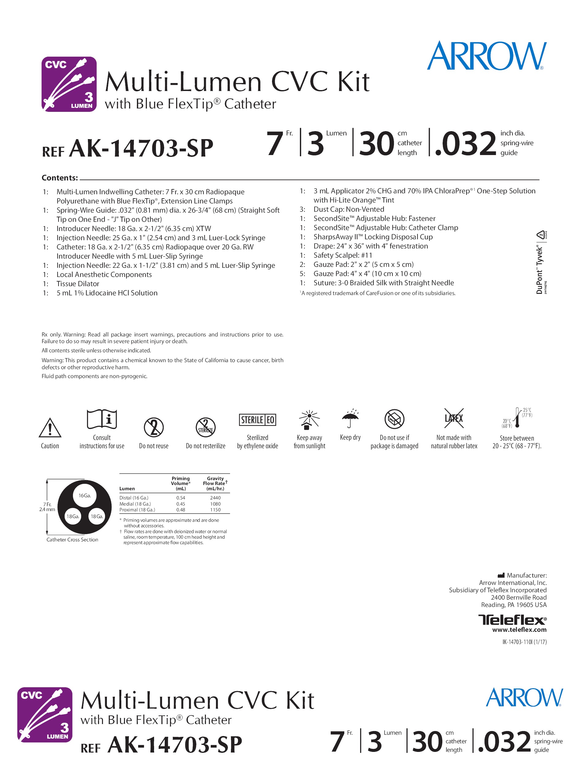 AK-14703-SP - Teleflex Incorporated - Vascular Access Product Catalog