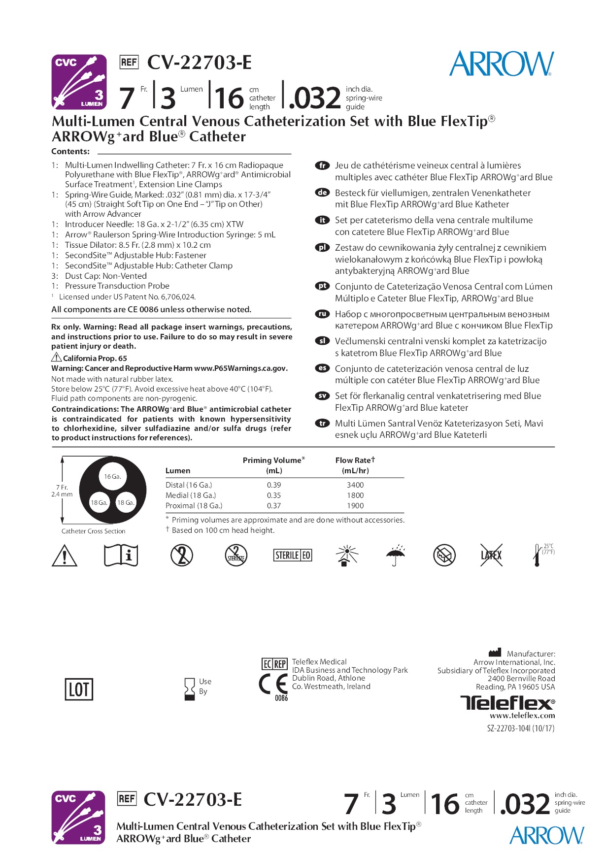 CV-22703-E - Teleflex Incorporated - Vascular Access Product Catalog