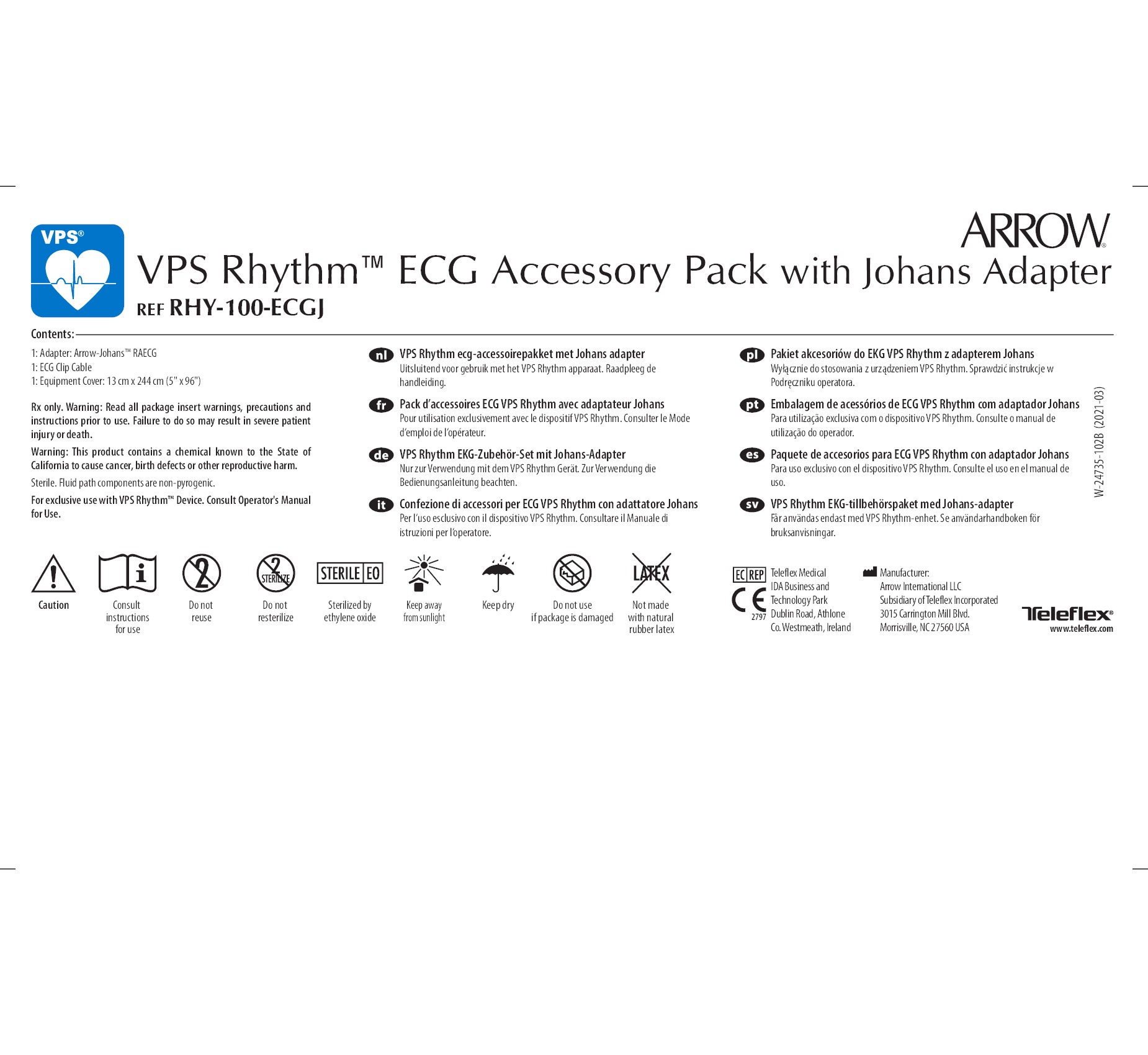RHY-100-ECGJ - Teleflex Incorporated - Vascular Access Product Catalog